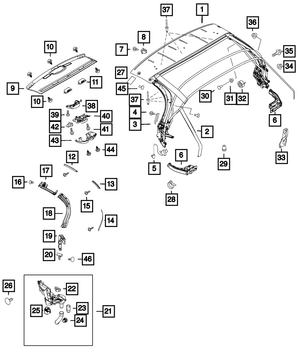 2017-2019 Fiat 124 Spider B-Pillar To Quarter Panel Mucket, Right ...