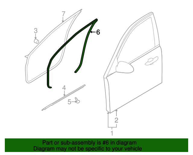 82130-3F001 - Door Weather-Strip 2004-2009 Kia Amanti | Kia.Parts Store