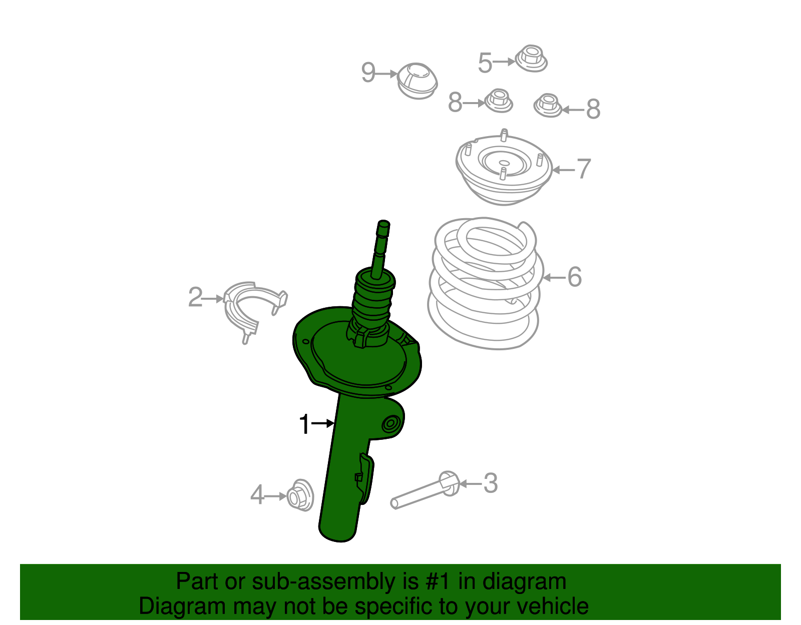 2013-2015 Ford Motorcraft™ Strut AST-12359 | Retail Performance Auto Parts
