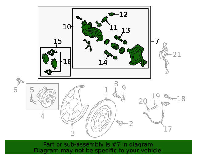 2019 Kia K900 Caliper Assembly 58210 J6000 | QuirkParts