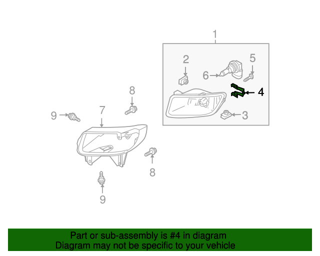 TD11-51-684 - Fog Lamp Assembly Bracket 2007-2009 Mazda CX-9 ...