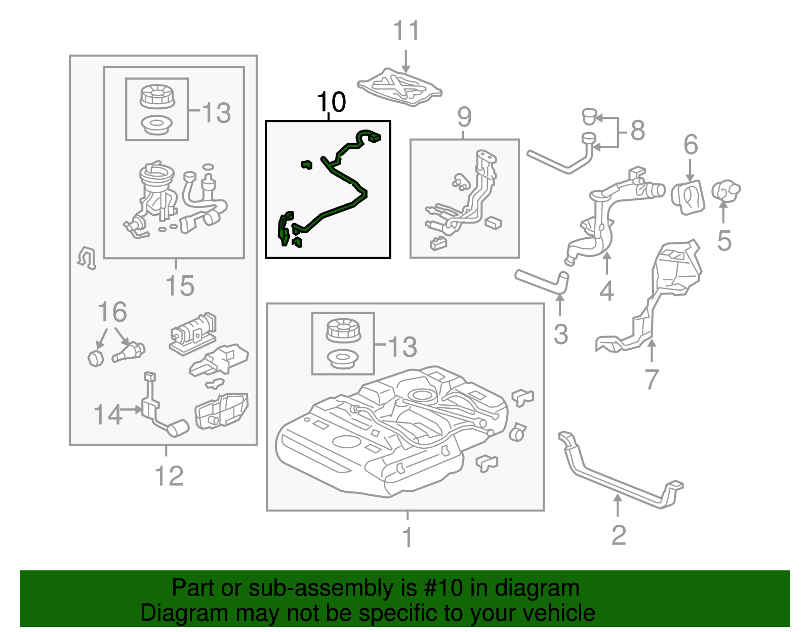 17707-SHJ-A01 - 2007-2010 Honda Odyssey - Tube Fuel Feed | Genuine ...