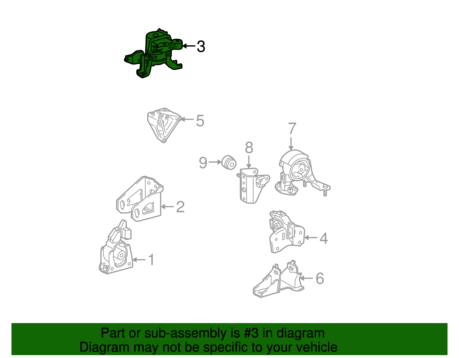 Genuine Toyota Side Mount part# 12305-37302 for 2012-2017 Toyota ...
