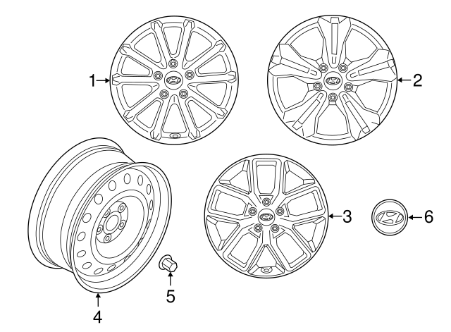 2018-2019 Hyundai Sonata Wheel, Alloy 52910-C2660 | OEM Parts Online