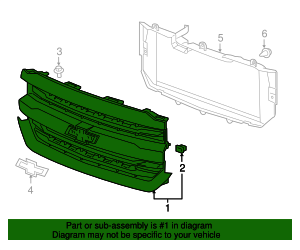 2016-2018 Chevrolet Silverado 1500 Chrome Front Grille with Clips, Nuts ...