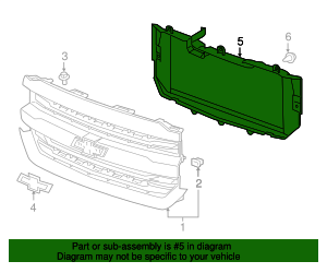 2016-2019 Chevrolet Front Grille Baffle 84649766 | GM Parts Center