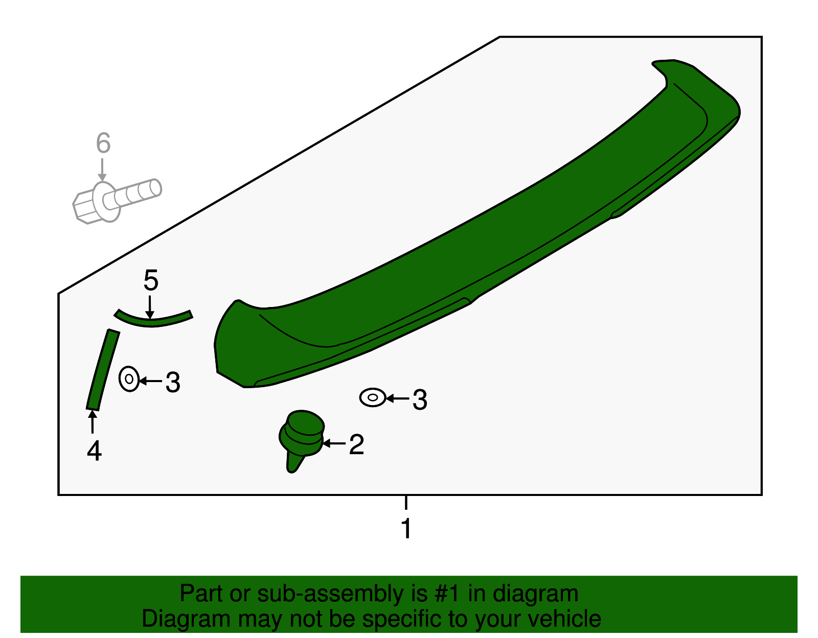 2013-2015 Mitsubishi Outlander Sport Spoiler Assembly 6515A403WA ...