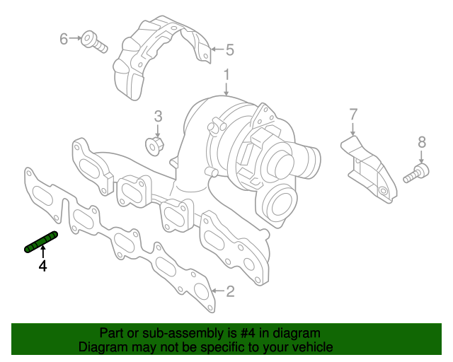 2015 Audi A3 Exhaust Manifold Stud N-901-889-02 | Audi USA Parts