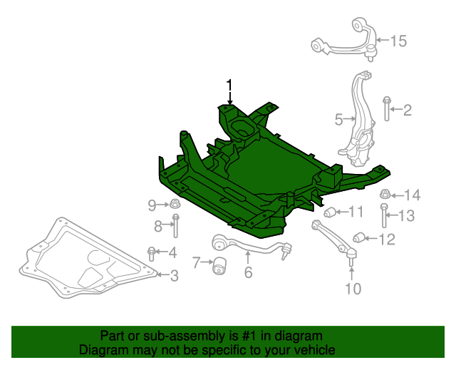 31116866689 - 2014-2019 BMW Engine Cradle (31-11-6-866-689) | BMW of ...