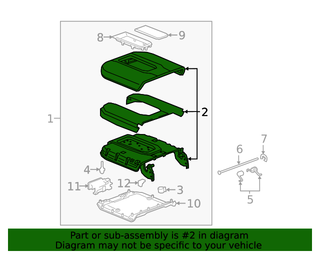 2019-2024 GM Console Armrest 84646204 GM | GMPartsDirect.com