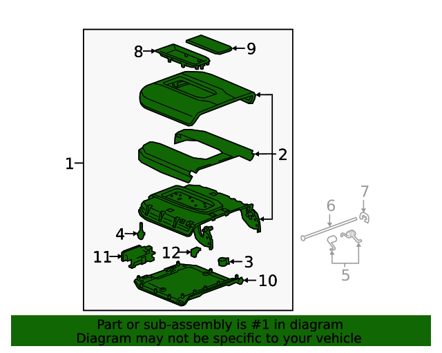 2019-2024 GM Armrest Assembly 85542227 GM | GMPartsDirect.com