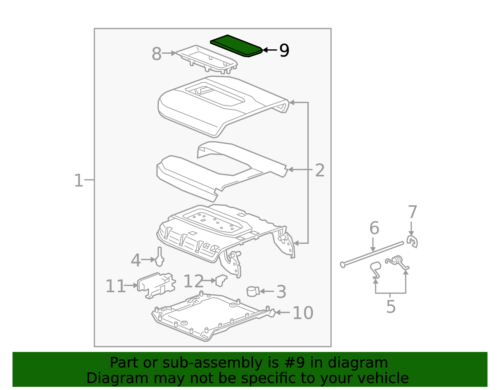 84505560 - Black Front Floor Console Center Compartment Liner 2019-2023 ...