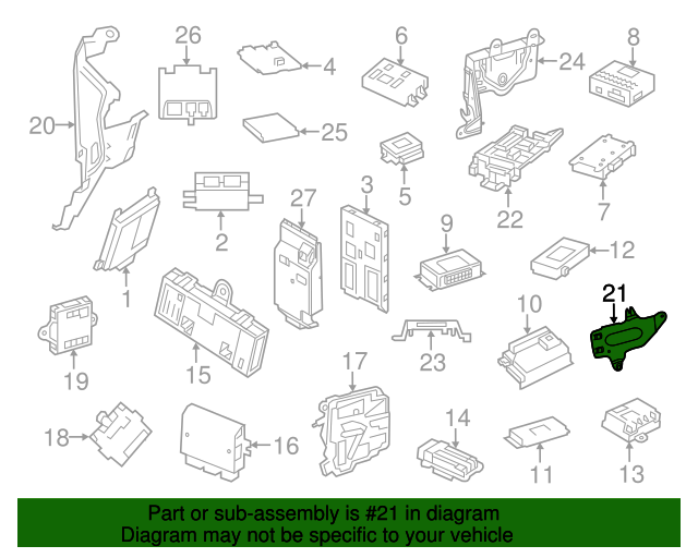 166-540-19-40 - Control Module Bracket 2013-2019 Mercedes-Benz ...