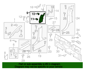 HC3Z-25278D12-AE - Upper Pillar Trim 2021 Ford F-150 | Ford OEM Parts ...