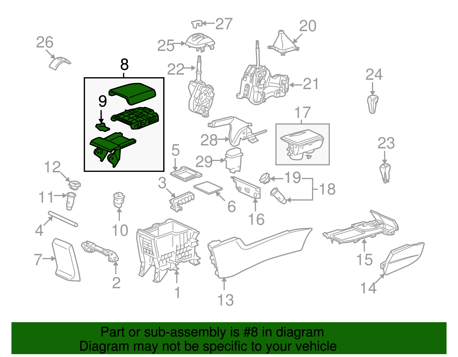 83450-TA5-A31ZB - Armrest Assembly 2010-2012 Honda Accord | Honda Parts Online