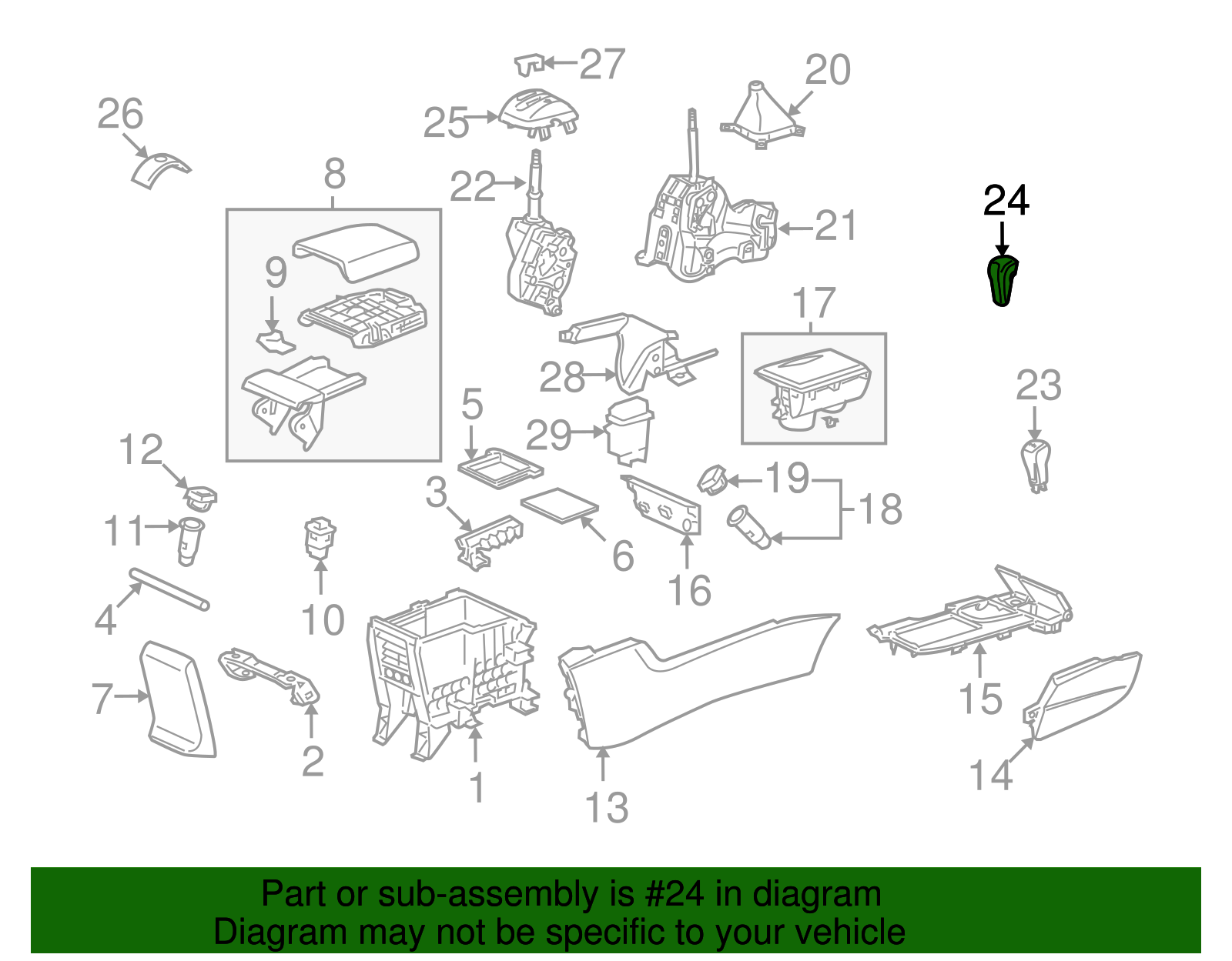 OEM 2008-2009 Honda Accord Shift Knob 54130-TA0-A81ZB | Honda Automotive Parts