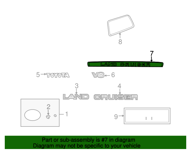 75441-60500-A0 - Nameplate 2003-2007 Toyota Land Cruiser | Ourisman ...