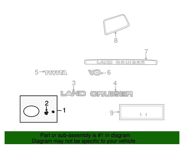 75471-24131 - Emblem - 1998-2007 Toyota Land Cruiser | Lithia Toyota Parts