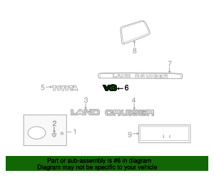 1998-2007 Toyota Land Cruiser Nameplate 75445-60010 | Toyota Parts Center