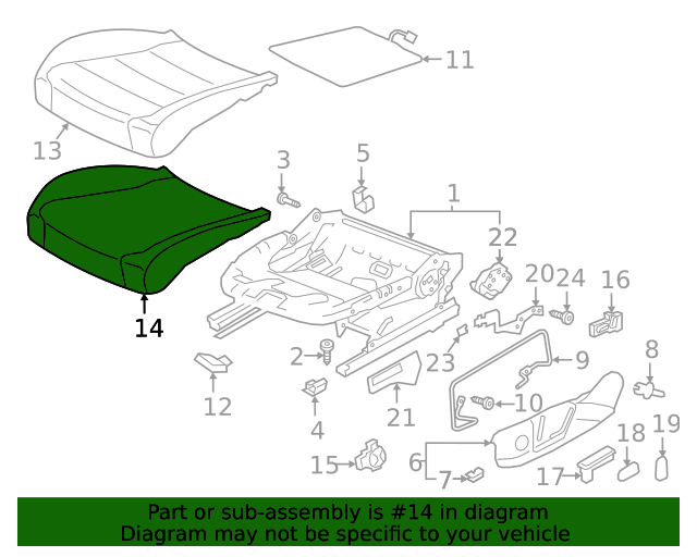 17A-881-375-A - Seat Cushion Pad 2019-2024 Volkswagen Jetta ...