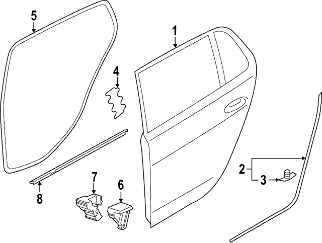 2022-2024 Volkswagen Door Weather-Strip 5H4-839-699-A-9B9 | QuirkParts