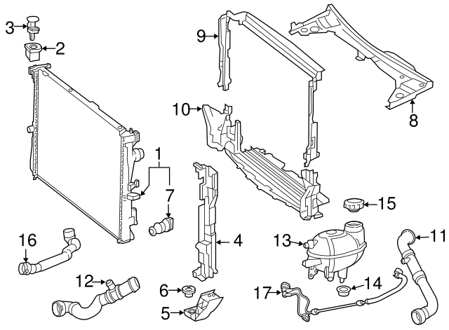 205-501-07-25 - Engine Coolant Overflow Hose 2015-2023 Mercedes-Benz ...