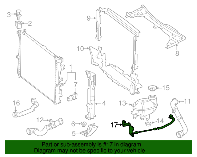 205-501-07-25 - Engine Coolant Overflow Hose 2015-2023 Mercedes-Benz ...