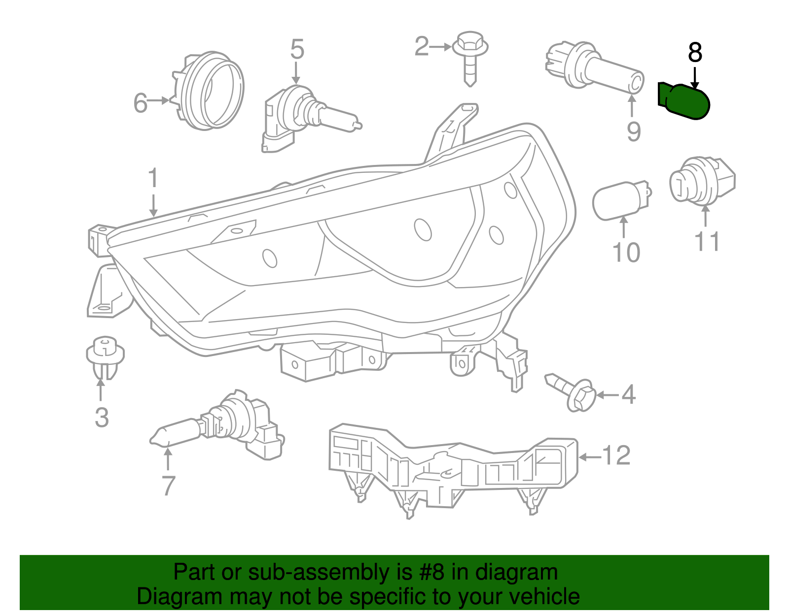 Genuine Toyota Marker Lamp Bulb part# 90981-11069 for 2014-2024 Toyota ...