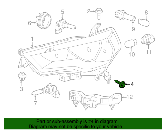 90105-06298 - Headlamp Assembly Lower Bolt - 2006-2023 Toyota | Sparks ...