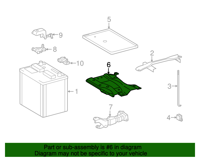 74401-02090 - Battery Tray Bracket - 2014-2019 Toyota Corolla | Nucar ...