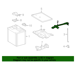 74404-02380 - Battery Hold Down 2014-2019 Toyota Corolla ...