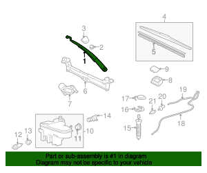 2008-2014 Lexus IS F Wiper Arm 85211-53070 | OEM Parts Online