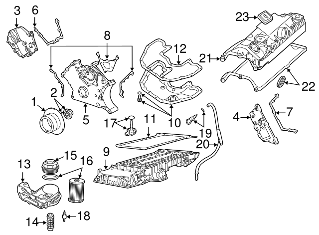 11141439717 - 2002-2010 BMW Engine Timing Cover Gasket Set (11-14-1-439 ...