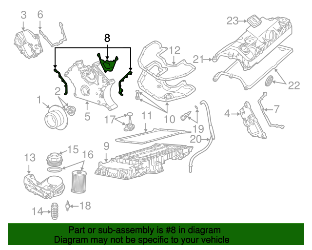 11141439717 - 2002-2010 BMW Engine Timing Cover Gasket Set (11-14-1-439 ...
