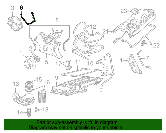 11147506424 - 2002-2010 BMW Lower Timing Cover Gasket (11-14-7-506-424 ...