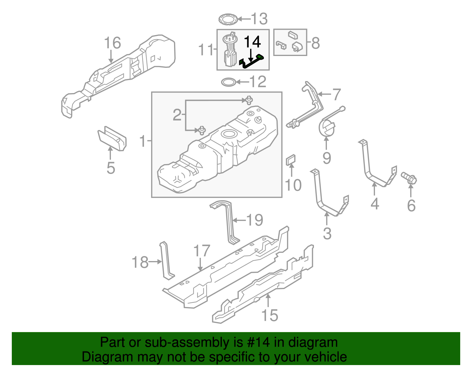 BC3Z-9A299-H - Fuel Gauge Sending Unit 2011-2016 Ford | AwesomeParts.com