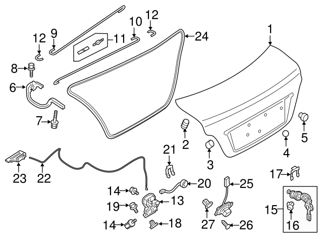 2017-2024 Mitsubishi Mirage G4 Body Weather-Strip 5921A017 | Mitsubishi ...