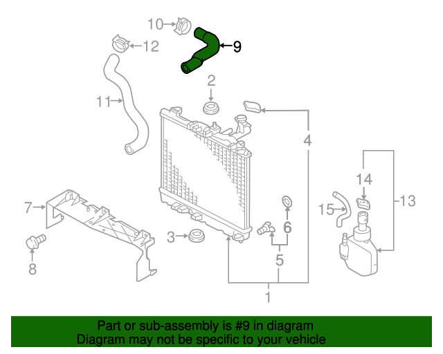 2014-2024 Mitsubishi Upper Hose 1370A423 | Mitsubishi Parts Warehouse