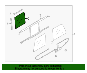 Genuine OEM Ford Rear Back Glass Sliding Window - F-250 F-350 F-450 ...