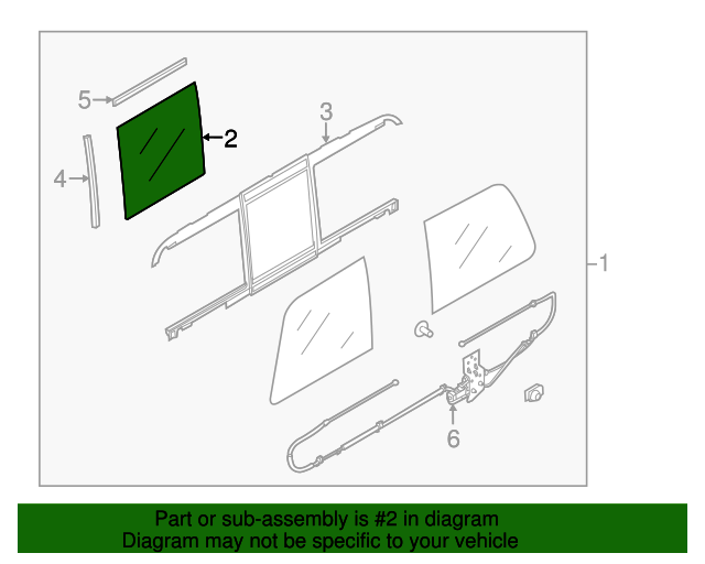 BC3Z25422B30C - Genuine OEM Ford Rear Back Glass Sliding Window - F-250 ...