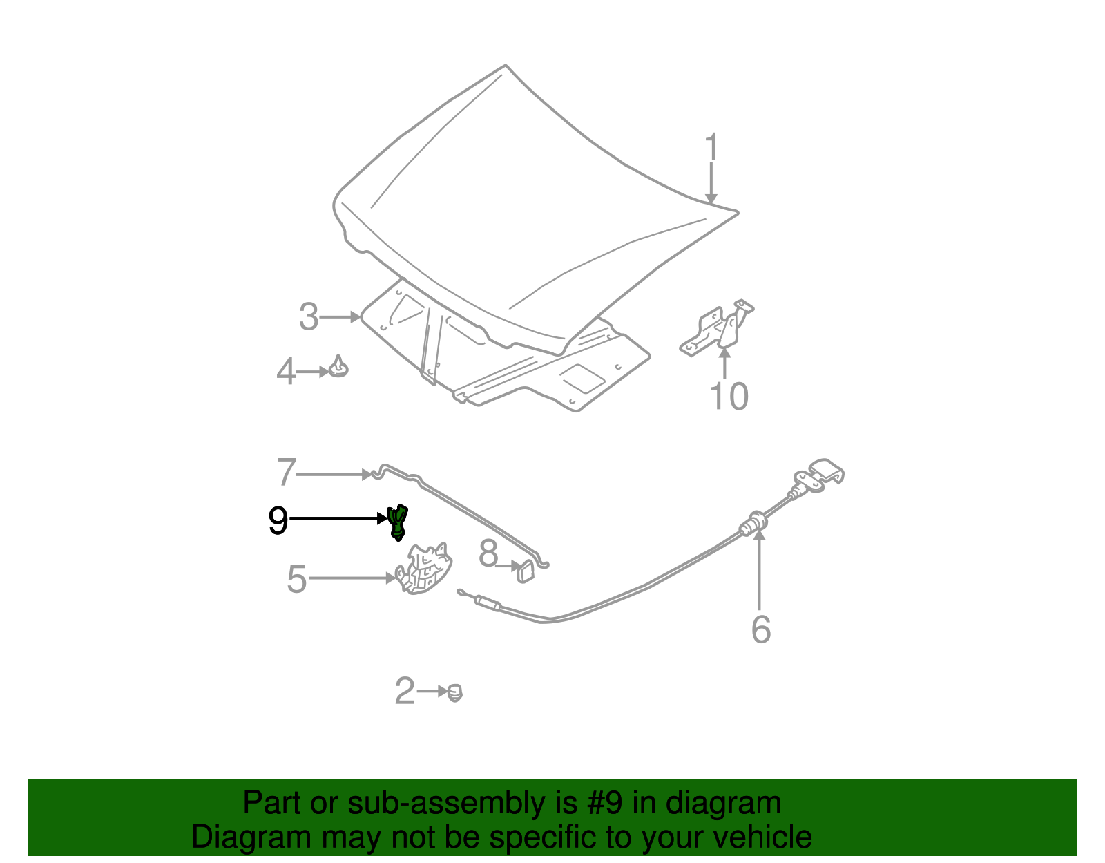 65722-8J000 - Support Rod Clip 2002-2006 Nissan Altima | Nissan Parts ...