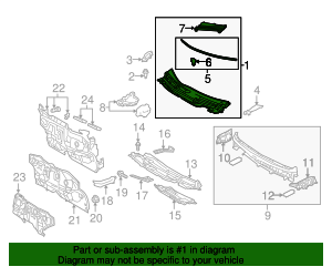 2010-2015 Toyota Cowl Top Panel 55708-47110 | Toyota Parts
