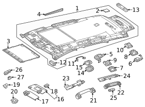 167-780-38-00 - Sunroof Trim 2020-2021 Mercedes-Benz | Mercedes-Benz ...