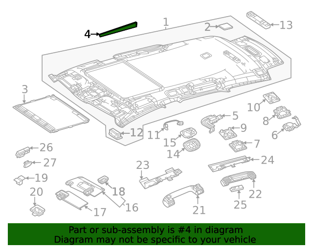 167-780-55-00 - Sunroof Molding 2022-2024 Mercedes-Benz ...