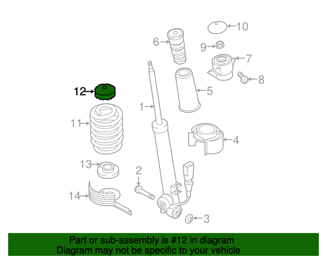 4G0-512-149-A - Coil Spring Insulator 2012-2018 Audi | AutoNationParts.com