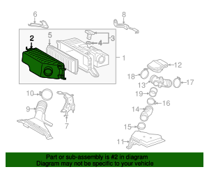 OEM 2006-2010 Toyota Highlander Air Filter Housing Part # 17705-20210 ...