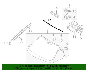 86121-AA000 - Windshield Molding 2021-2023 Hyundai Elantra ...