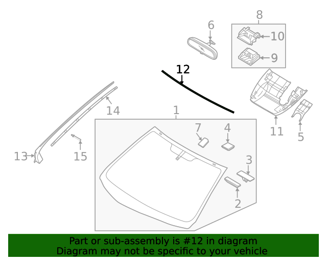 86121-AA000 - Windshield Molding 2021-2023 Hyundai Elantra ...