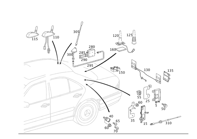 210-820-21-75 - Antenna 1994-2003 Mercedes-Benz | Mercedes-Benz USA Parts
