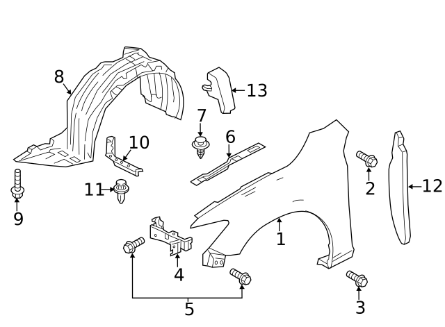 2014-2020 Mazda 6 Rubber(L) Edge F.Fender GHP9-56-916B | QuirkParts